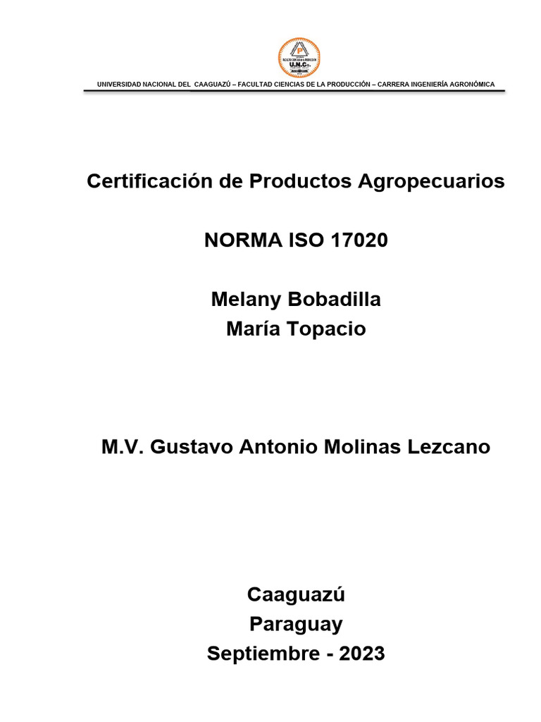 Norma Iso 17020 | PDF | Calidad (comercial) | Estandarización