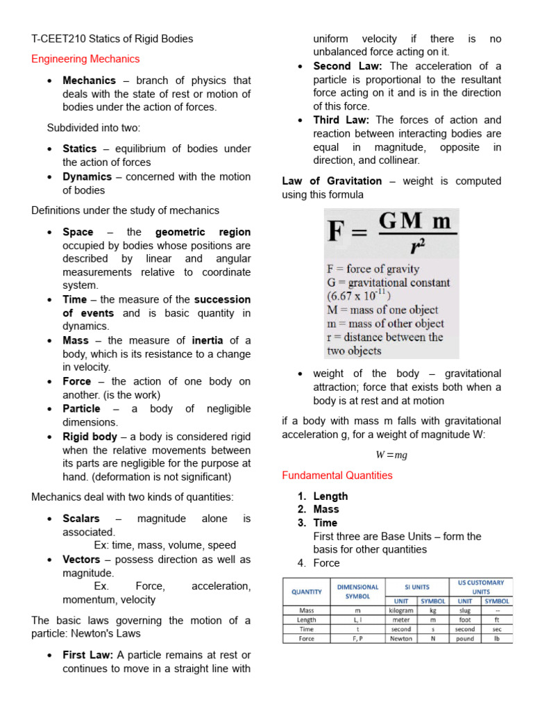 Equilibrium in Rigid Body Statics | PDF | Science & Mathematics