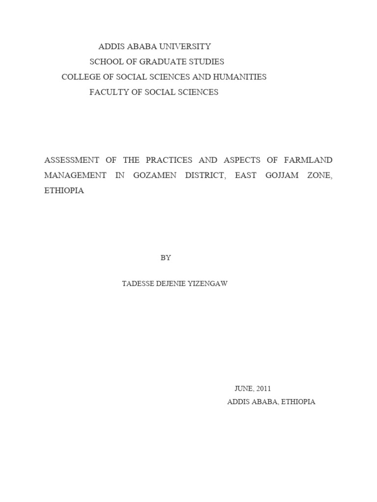 Tadesse Dejenie | PDF | Agriculture | Sustainability