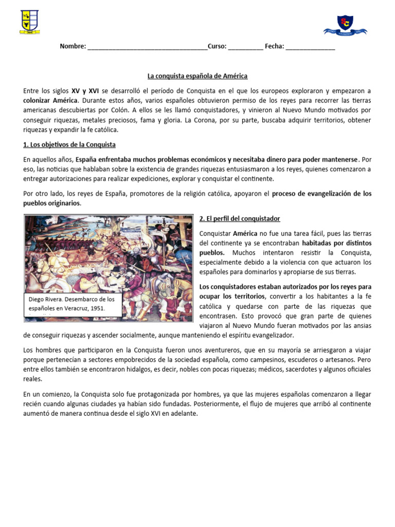 GUÍA Conquista | PDF | Francisco Pizarro | Hernán Cortés
