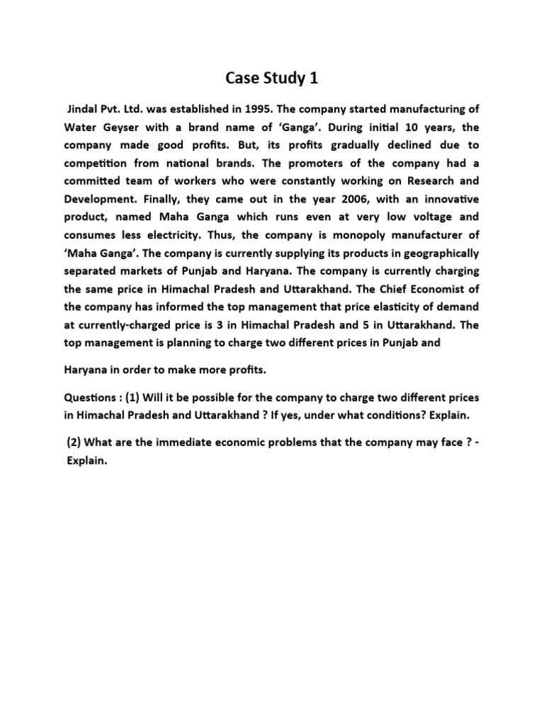 Case Study in Managerial Economics B Section | PDF | Microeconomics ...