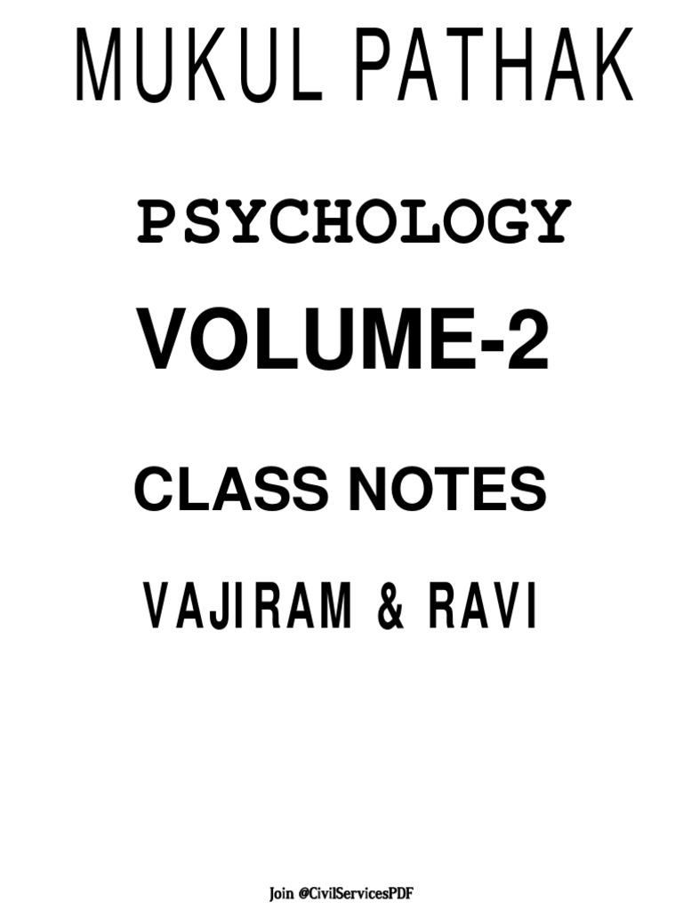 Vajiram Mukul Pathak Psychology Opt Part 2 | PDF