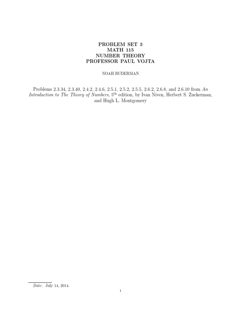 Number Theory Homework 3 | PDF | Factorization | Number Theory