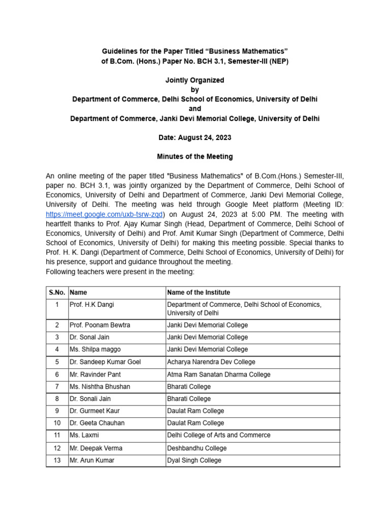 Business Mathematics Examples