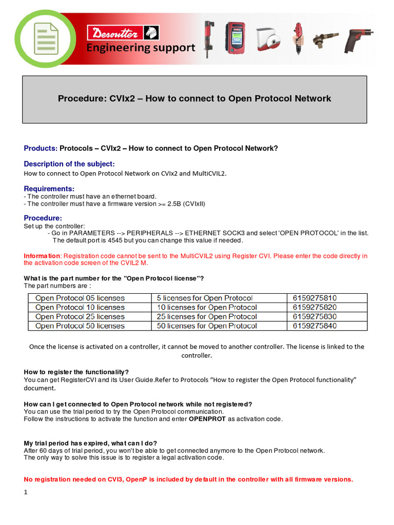 Desoutter OpenProtocol setup | PDF