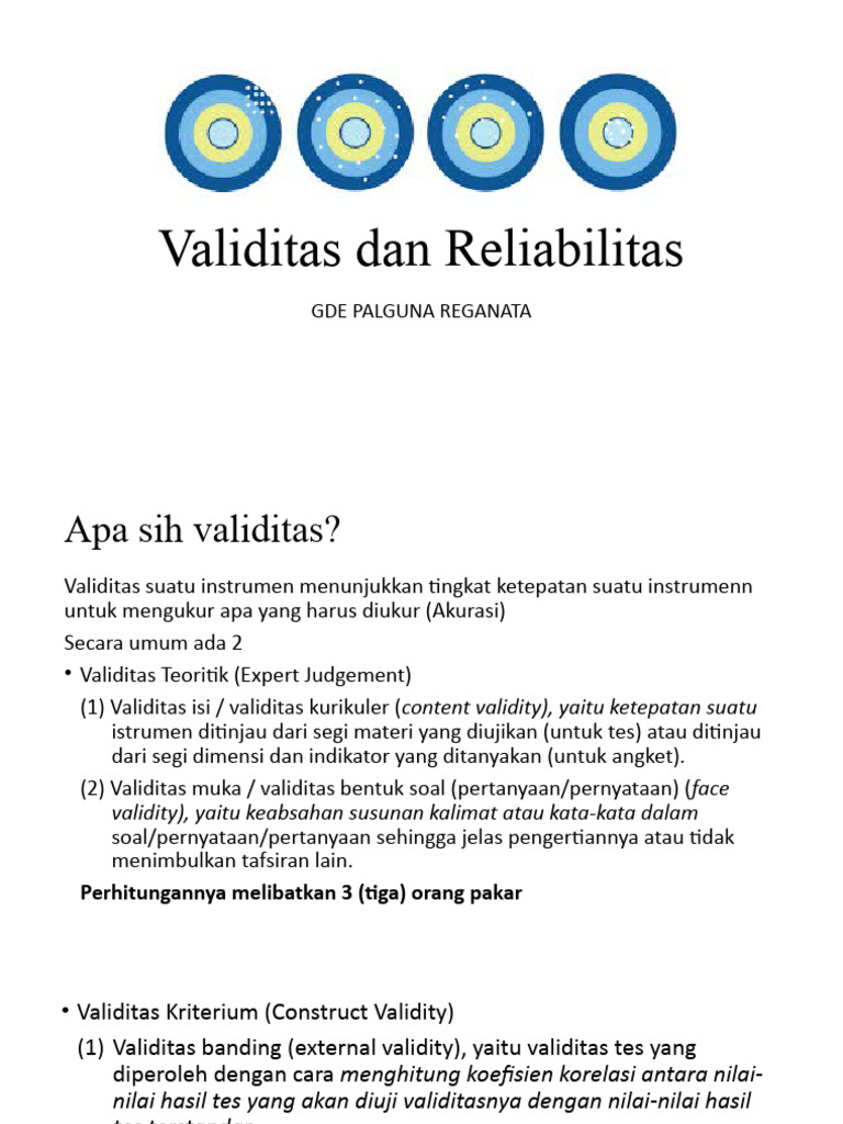 Validitas Dan Reliabilitas | PDF | Komputer