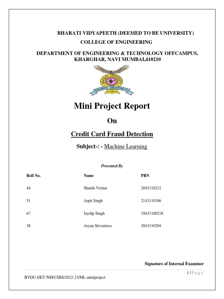 ML Project Report | PDF | Machine Learning | Credit Card