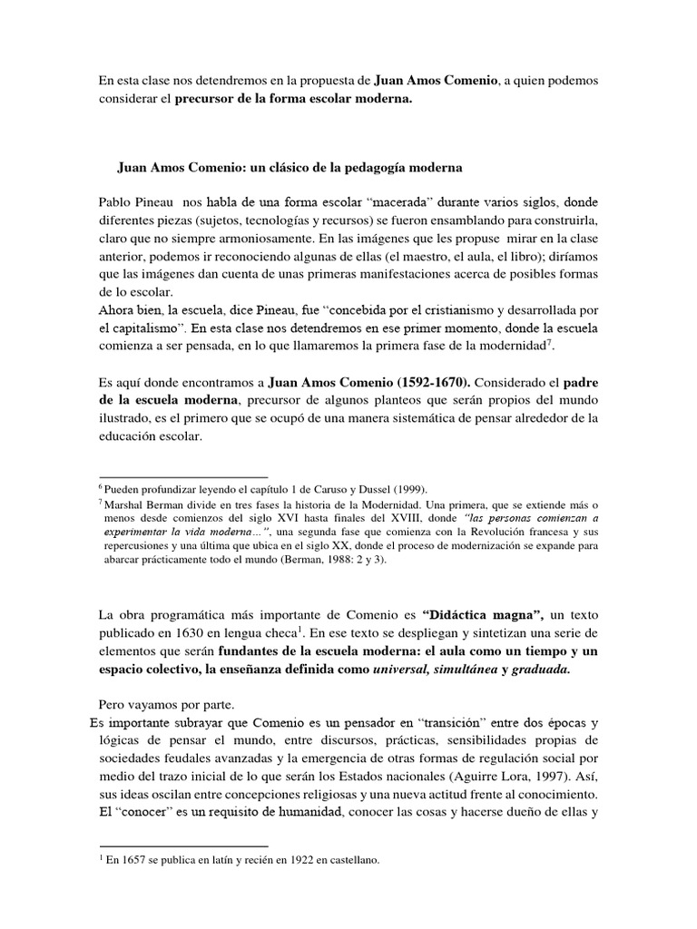 Clase - Juan Amos Comenio-1 | PDF | Enseñando