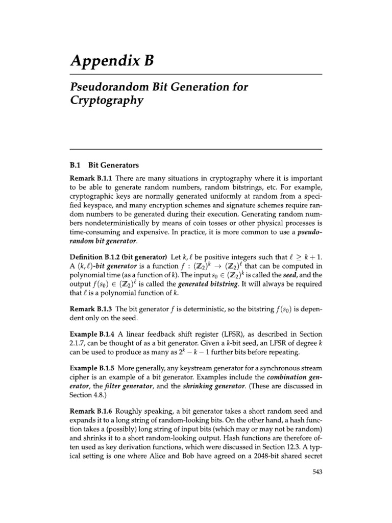 Pseudorandom Bit Generation | PDF