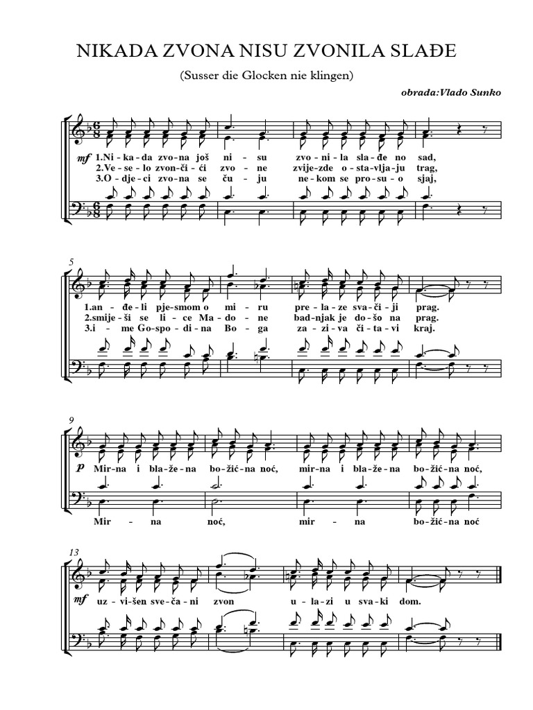Nikada Zvona Nisu Zvonila Slađe (Sa-2) - Sunko | PDF