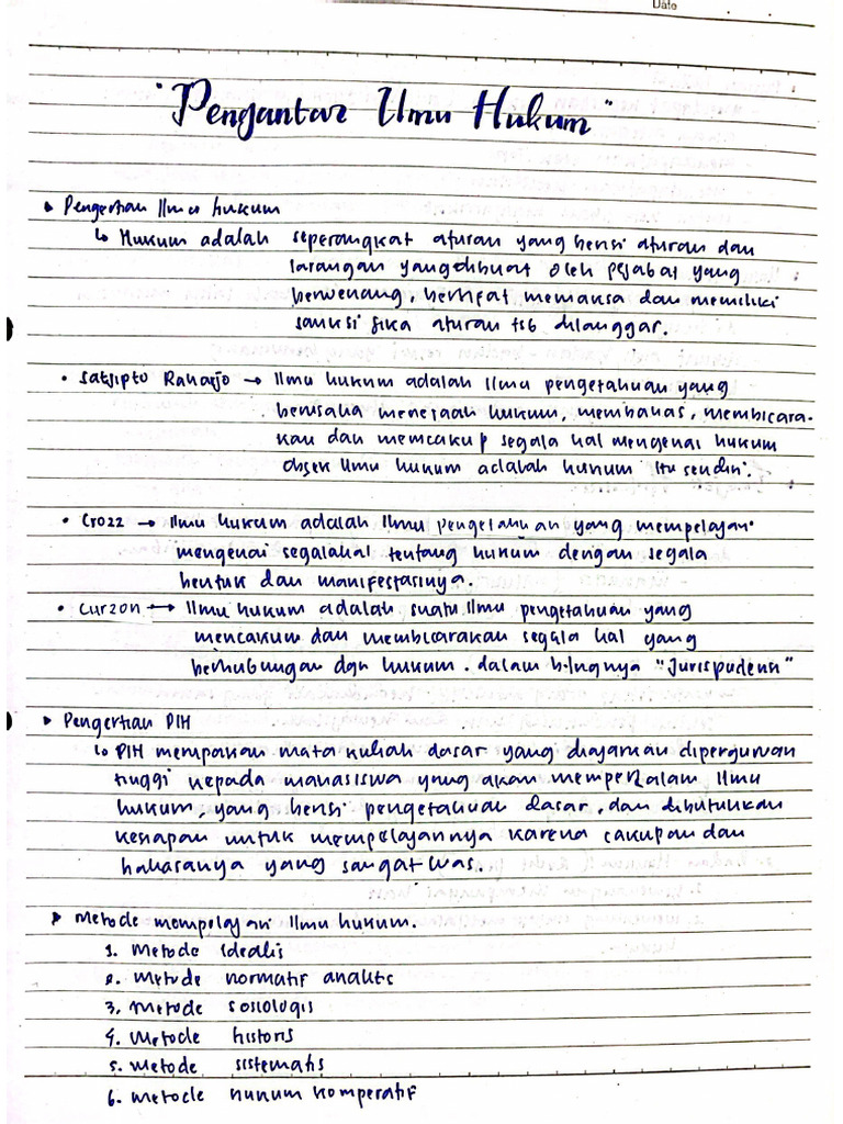 pengantar ilmu hukum semester 1 | PDF