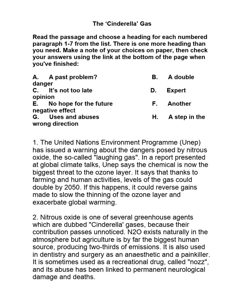 Aptis Reading | PDF | Nitrous Oxide | Climate Change