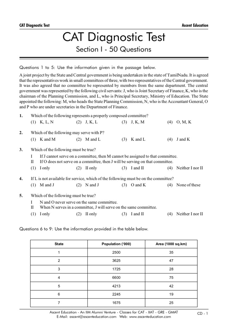 Diagnostic Test | PDF