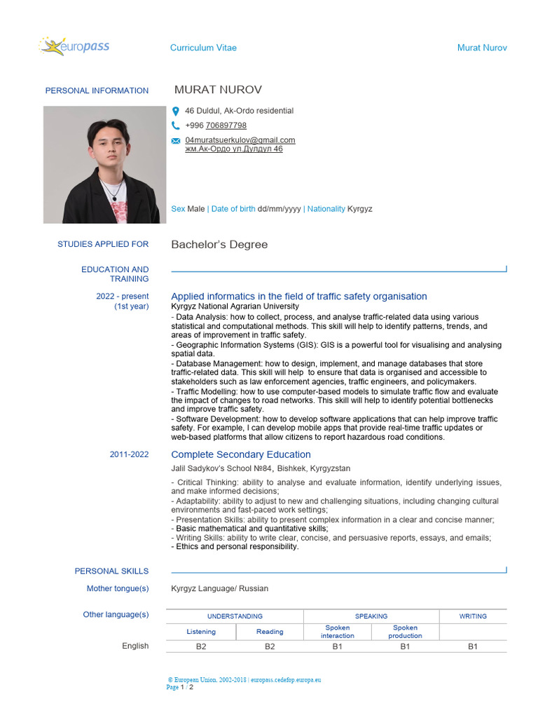 Murat CV | PDF | Geographic Information System | Information Science