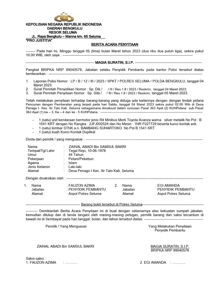 BA SITA HP Dan Senapan | PDF