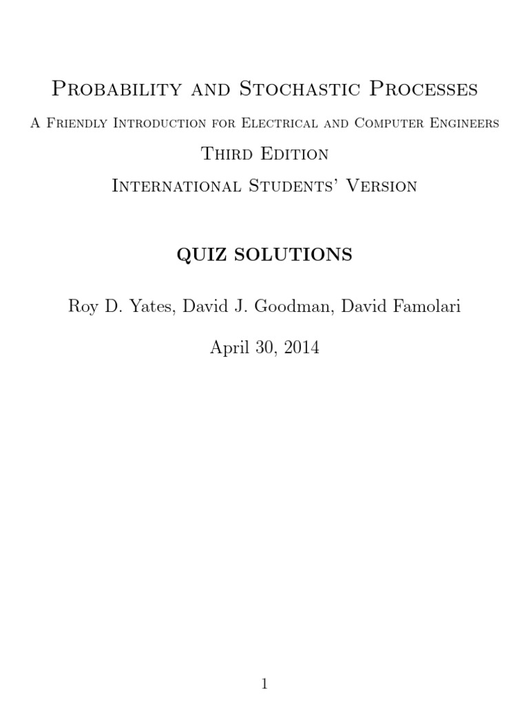 Probability and Stochastic Processes A F | PDF | Matrix (Mathematics ...