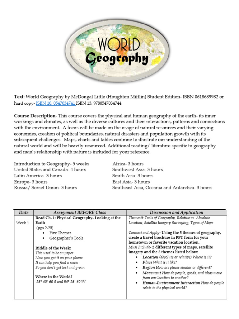 Geography Course for Students | PDF | Earth Sciences | Earth
