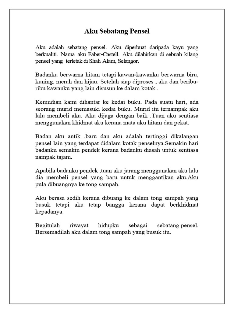Aku Sebatang Pensel Pdf