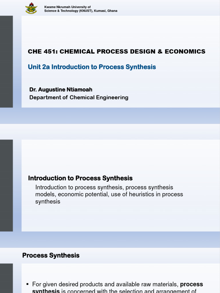Process Synthesis 1 - Introduction | PDF | Chemical Reactor | Benzene