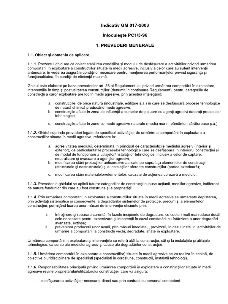 GM 17 2003 Urmarire Curenta Si Speciala Constructii | PDF