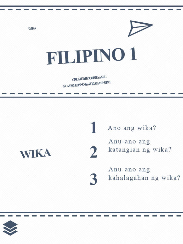 Filipino 1 Assignment 1 | PDF