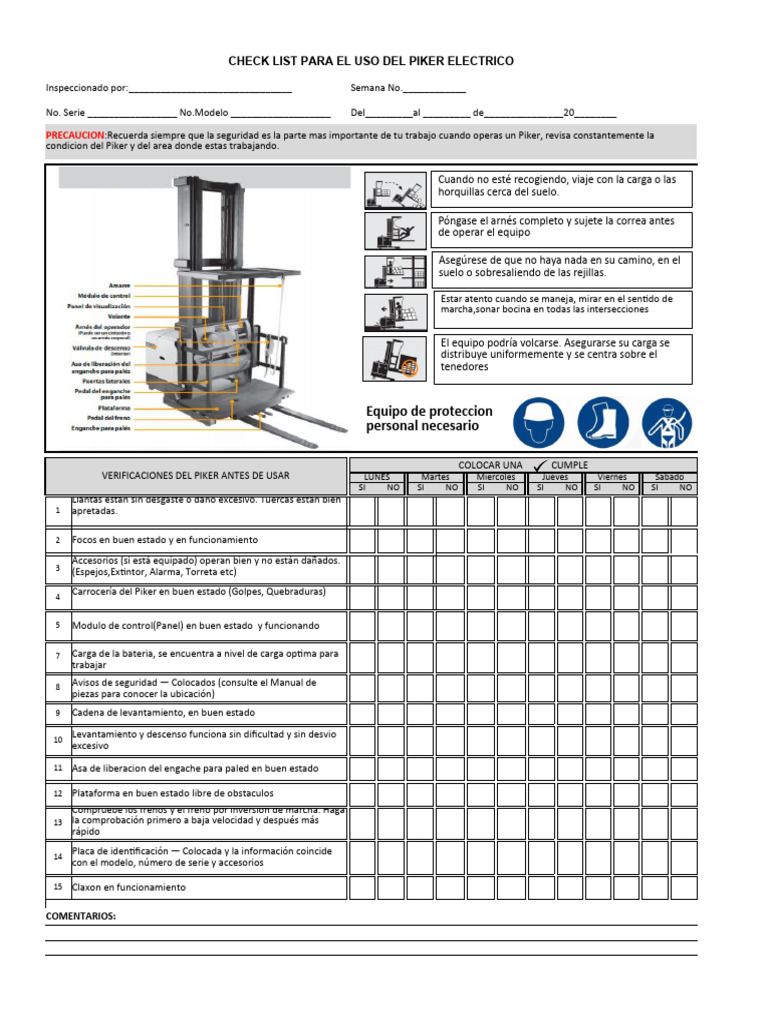 Checklist para El Uso Del Picker | PDF