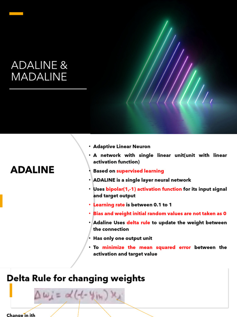 Neural Networks: ADALINE & MADALINE | PDF | Science & Mathematics