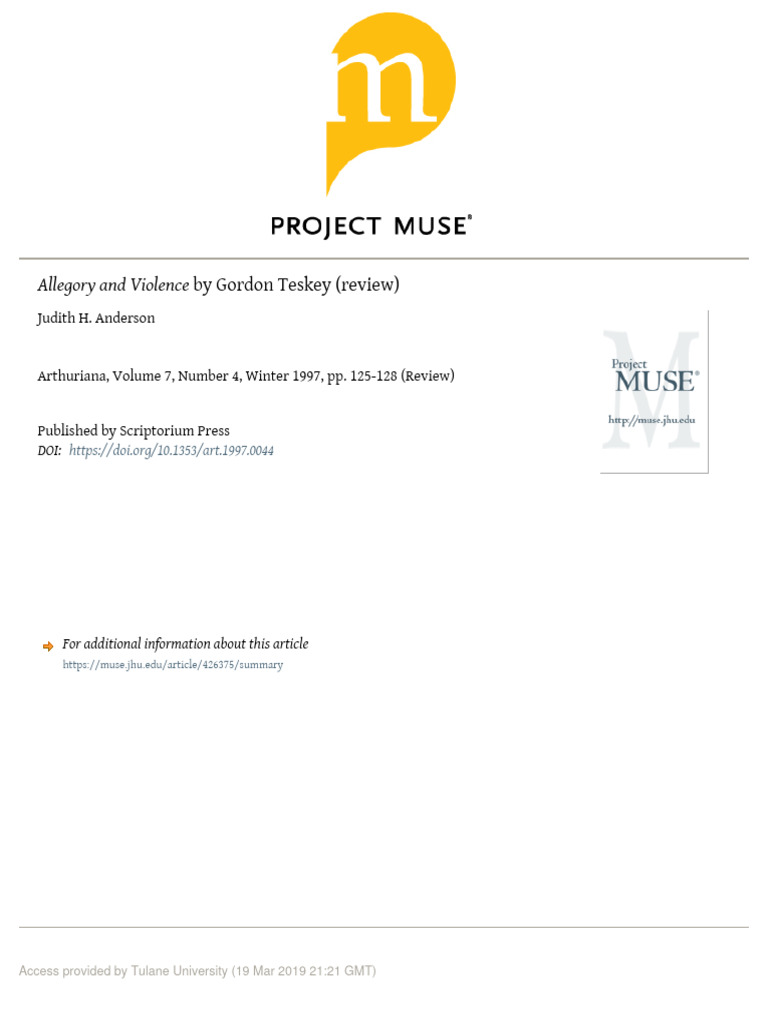 Allegory and Violence Review | PDF