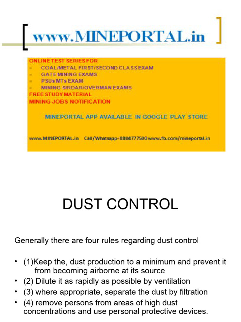 Dust Control Measures | PDF