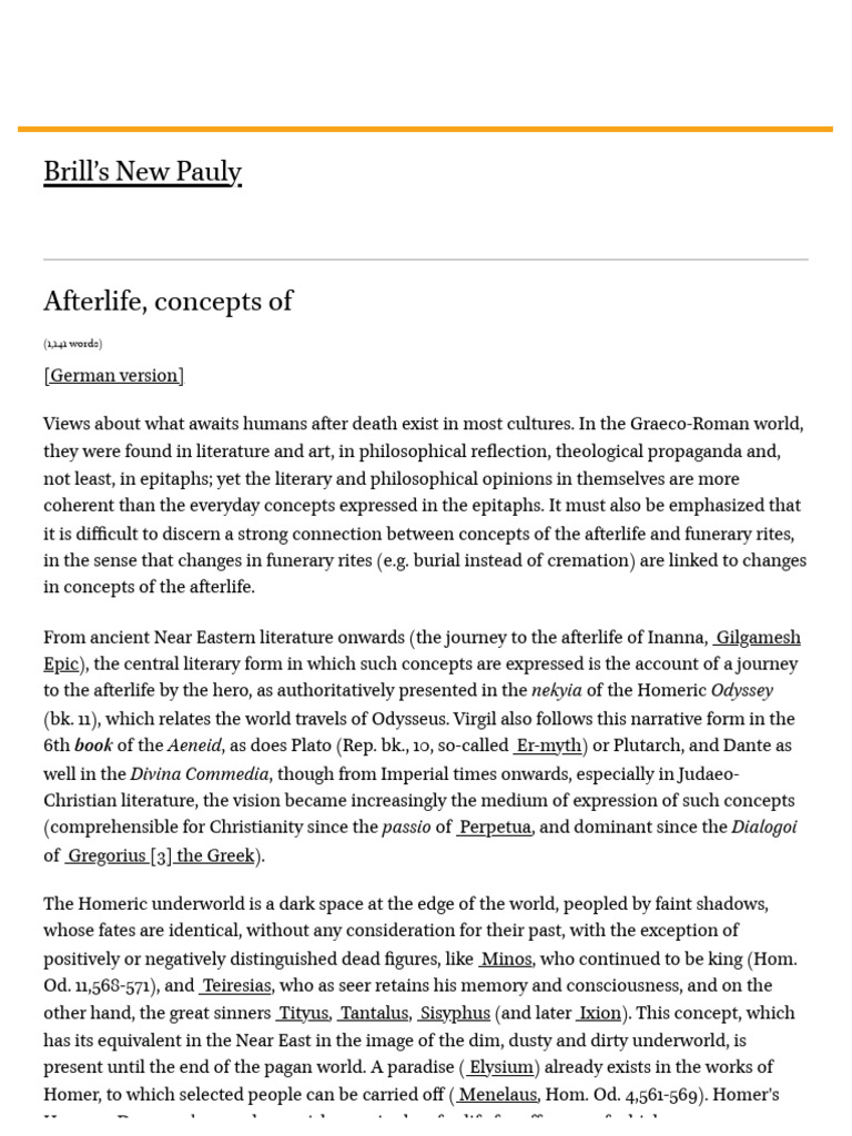 Afterlife, Concepts of - Brill | PDF