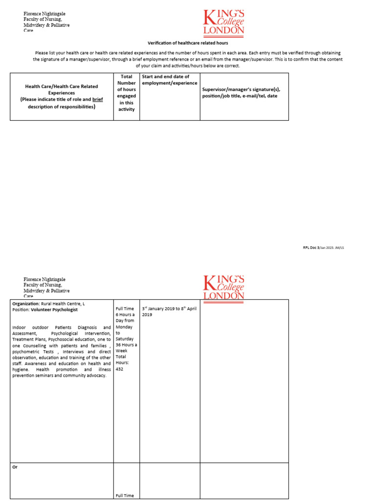 KIngs College RPL | PDF | Nursing | Palliative Care