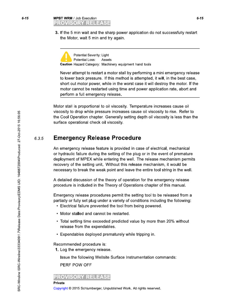 MPBT Emergency Release Procedure | PDF