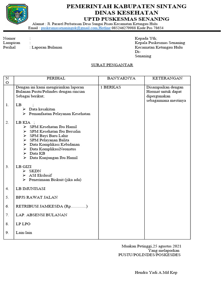 Uptd Puskesmas Senaning | PDF