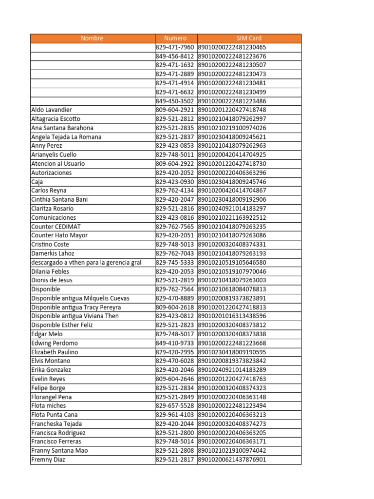 Lista de Numeros | PDF