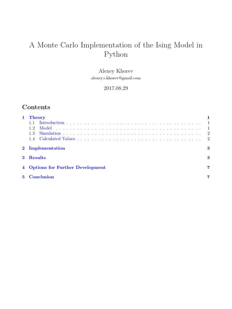 A Monte Carlo Implementation of The Ising Model in Python: Alexey ...