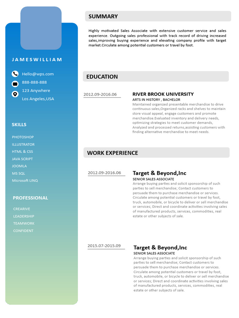 Creative Resume For Graduates | PDF