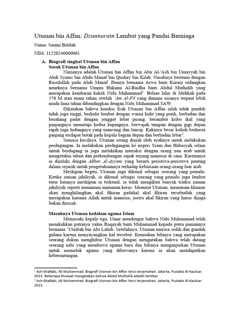 Utsman Bin Affan | PDF