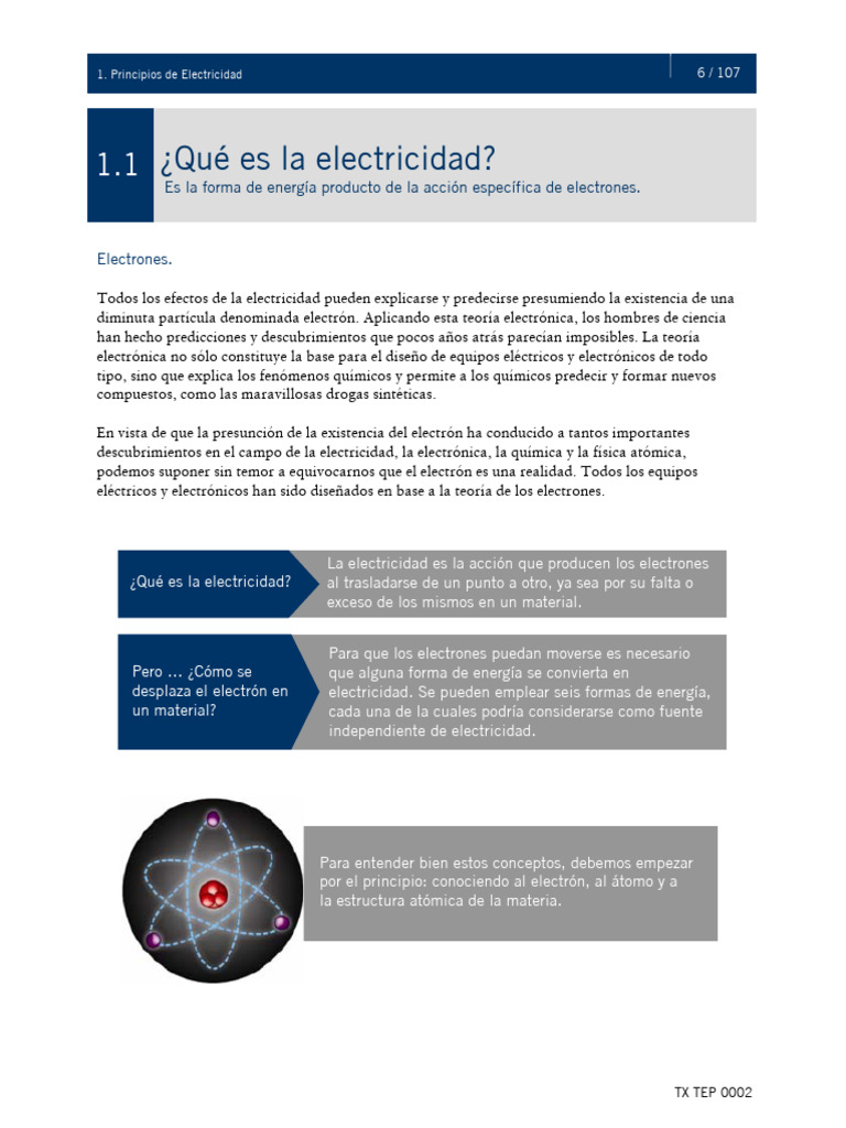 Electricidad Parte 1 | PDF | Electricidad | Electrón