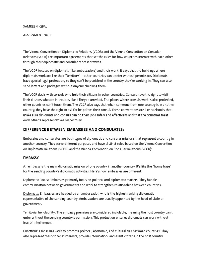 Embassy and Consulate | PDF