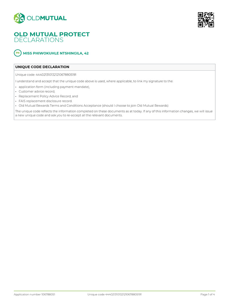 Declaration PG | PDF