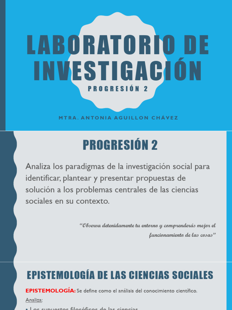 Laboratorio de Investigación Progresion 2 | PDF