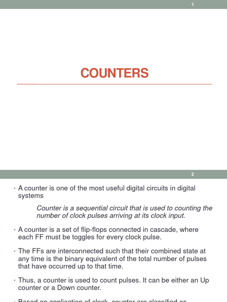 Sequential Circuits - Asynchronous Counters | PDF
