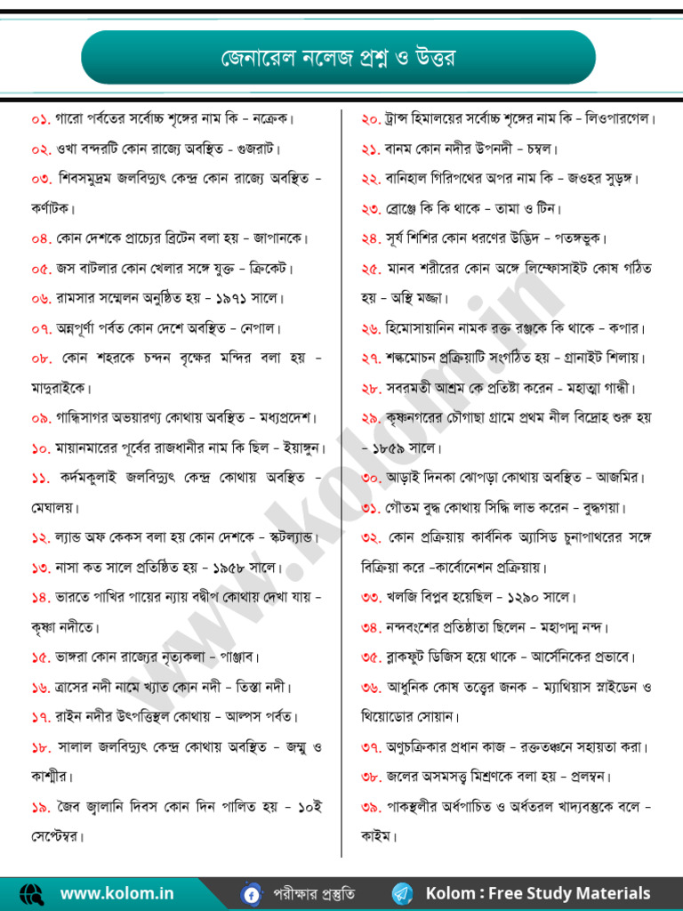 350 General Knowledge Questions Answers | PDF