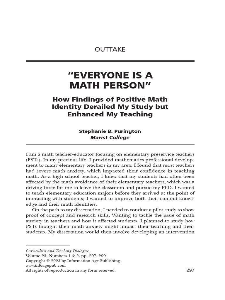 Everyone Is A Math Person H | PDF | Mathematics | Teachers