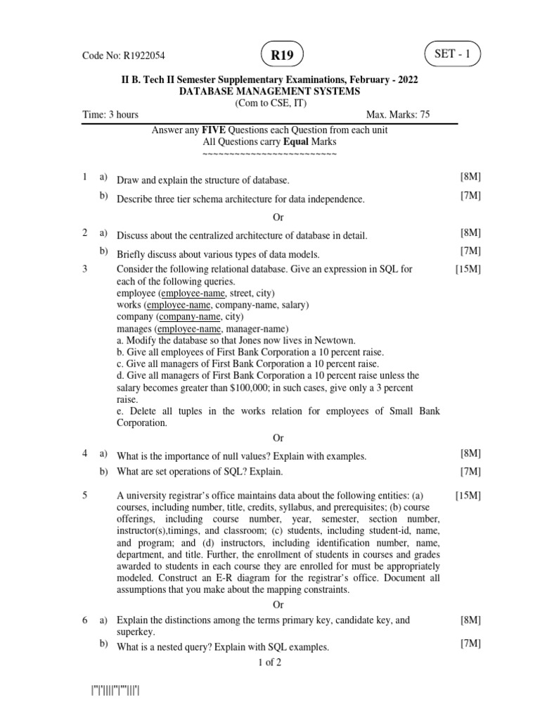 r20 Dbms Regular Paper 2022.. | PDF