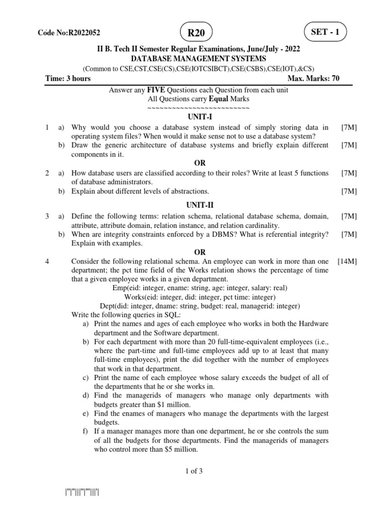 r20 Dbms Regular Paper 2022. | PDF