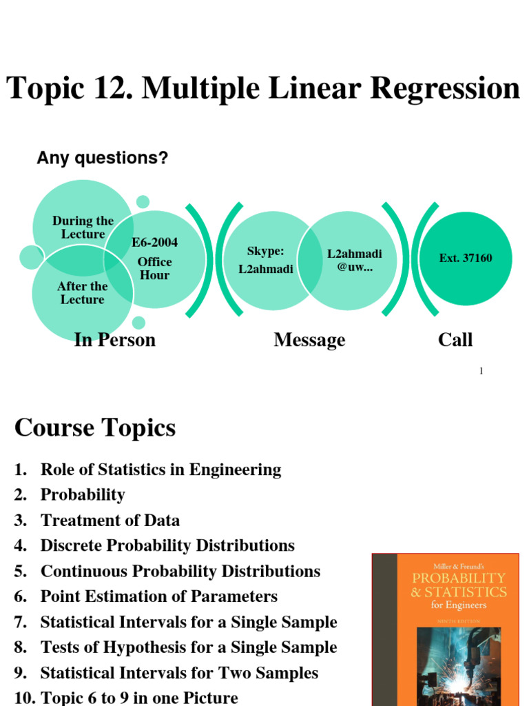 Topic 12. Multiple Linear Regression | PDF