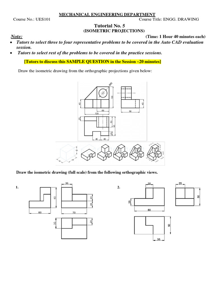 Tutorial 5-Isometric Projections | PDF