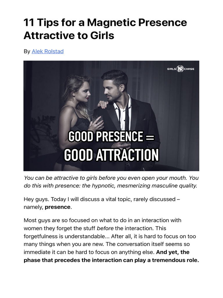 11 Tips For A Magnetic Presence Attractive To Girls | PDF
