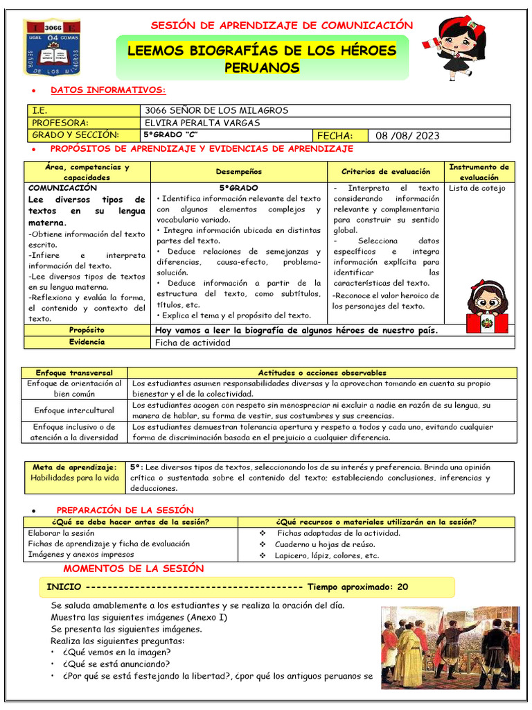 SES-LUN-COMUN-LEEMOS BIOGRAFÍAS DE LOS HÉROES PERUANOS - Organized | PDF SES-LUN-COMUN-LEEMOS BIOGRAFÍAS DE LOS HÉROES PERUANOS - Organized | PDF